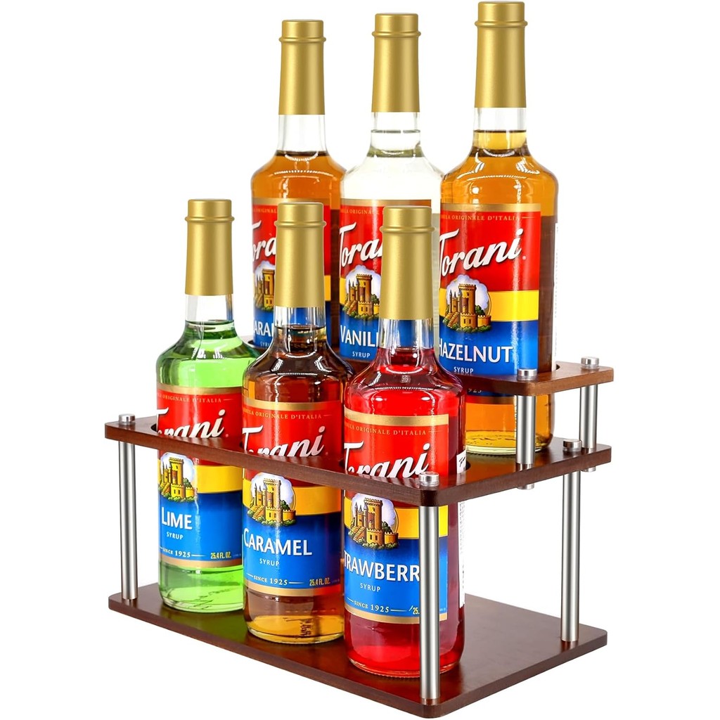 Coffee Syrup Organizer Rack,2-Tier Coffee Syrup Stand Holder for Coffee ...