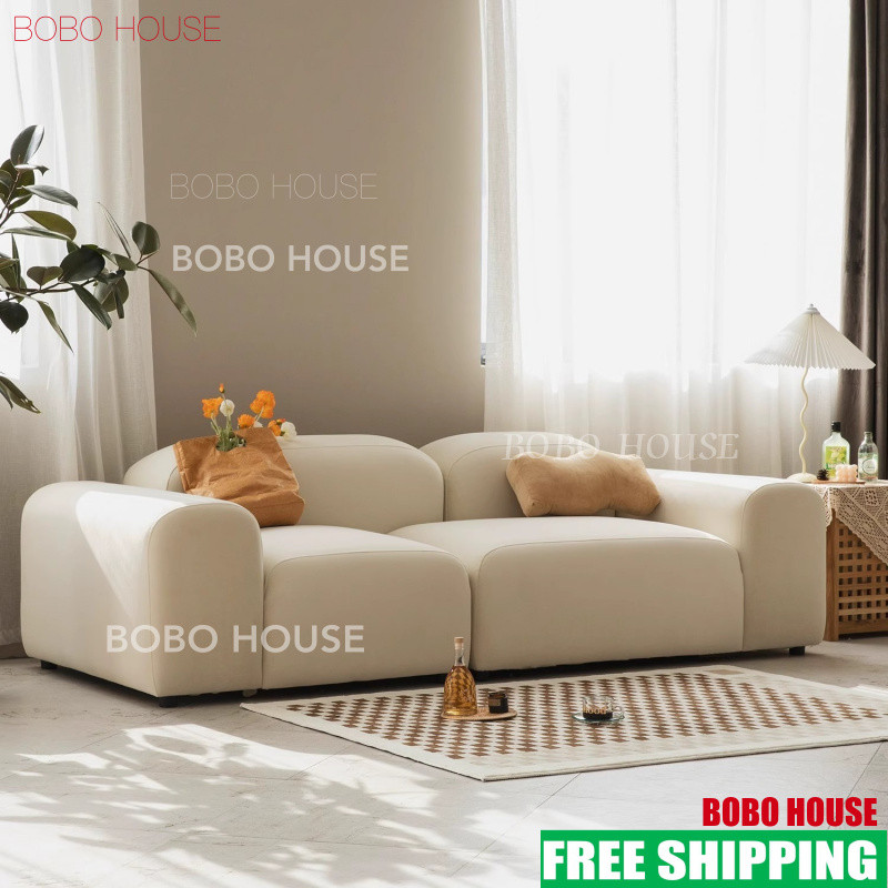 Nordic Sofa Tofu Square Sofa Cream Style Fabric Sofa Living Room Rental ...