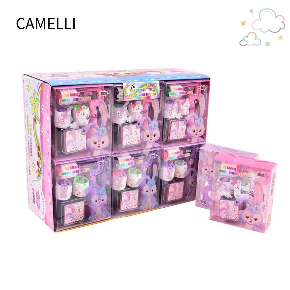 CAMELLI 2 Sets Cartoon Roller Seal, Creative McQueen Seal Toy Set, DIY ...