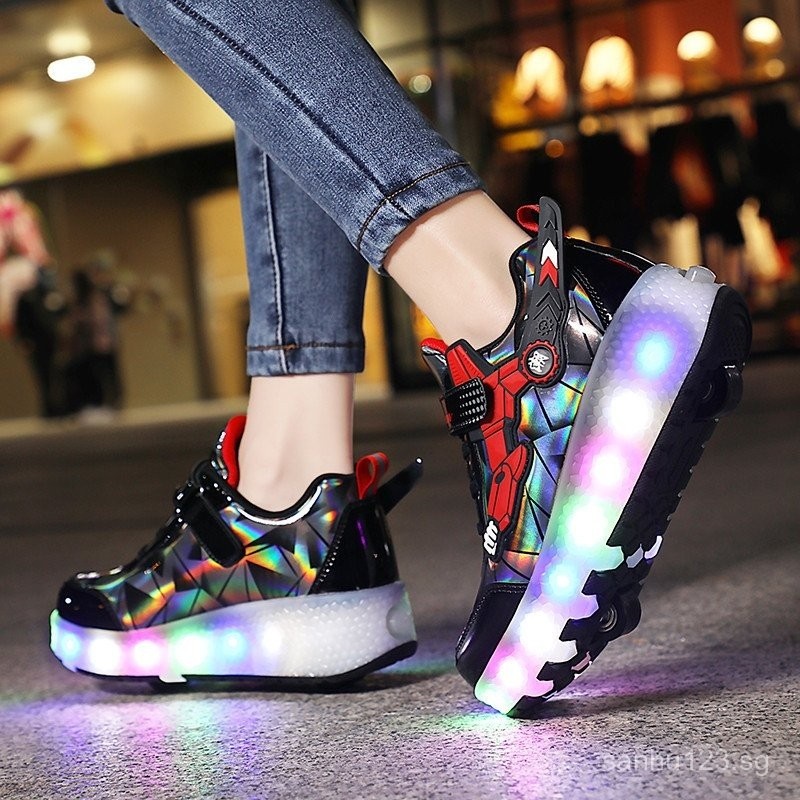 New Quality Assurance Double-Wheeled Runaway Shoes Rechargeable LED ...