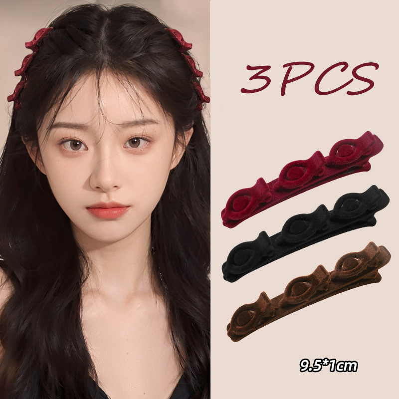 3pcs/set Small Fragrance Style Flocking Hair Clip for Women Korean ...