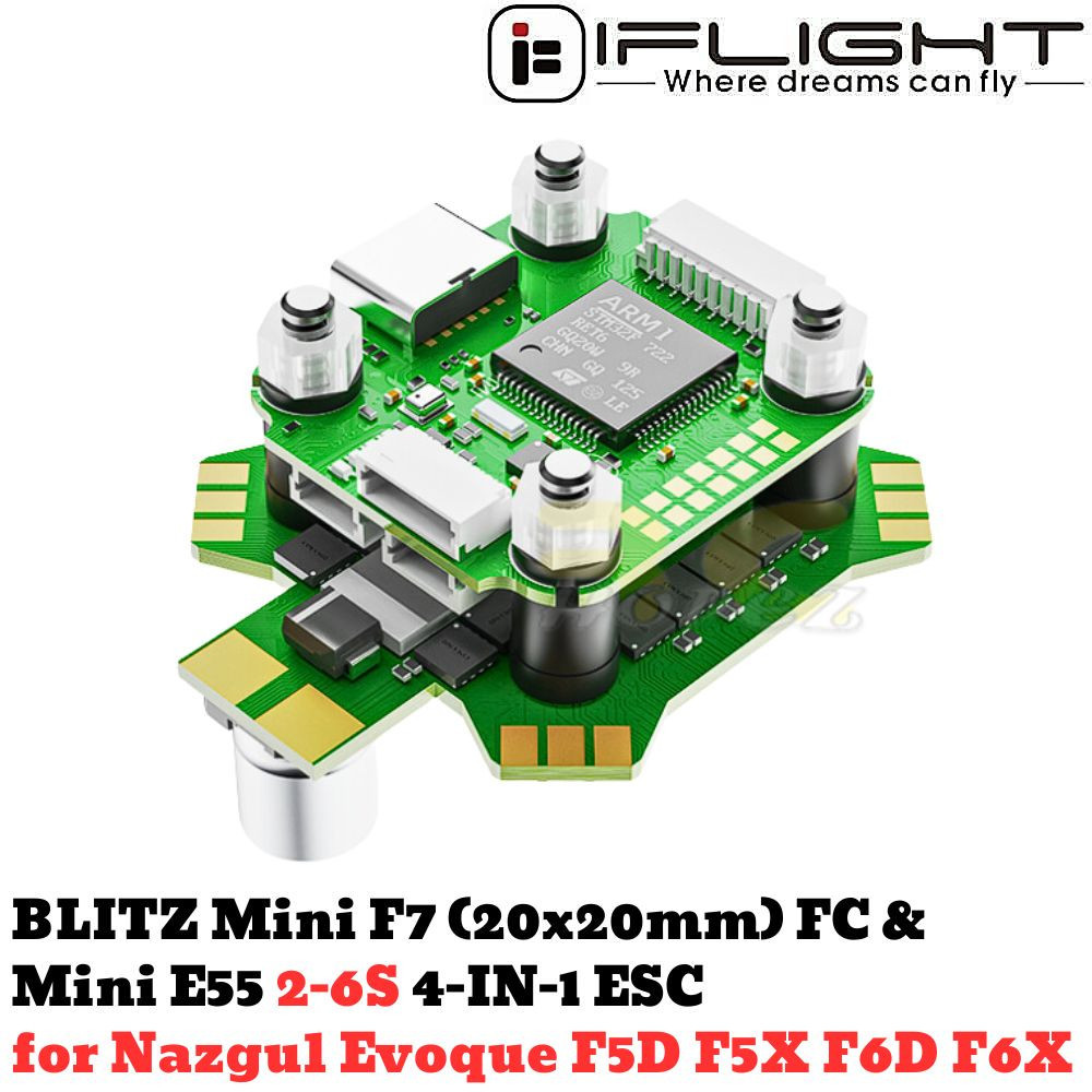 iFlight 20x20mm BLITZ Mini F7 V1.2 Flight Controller & E55 55A 2-6S ...