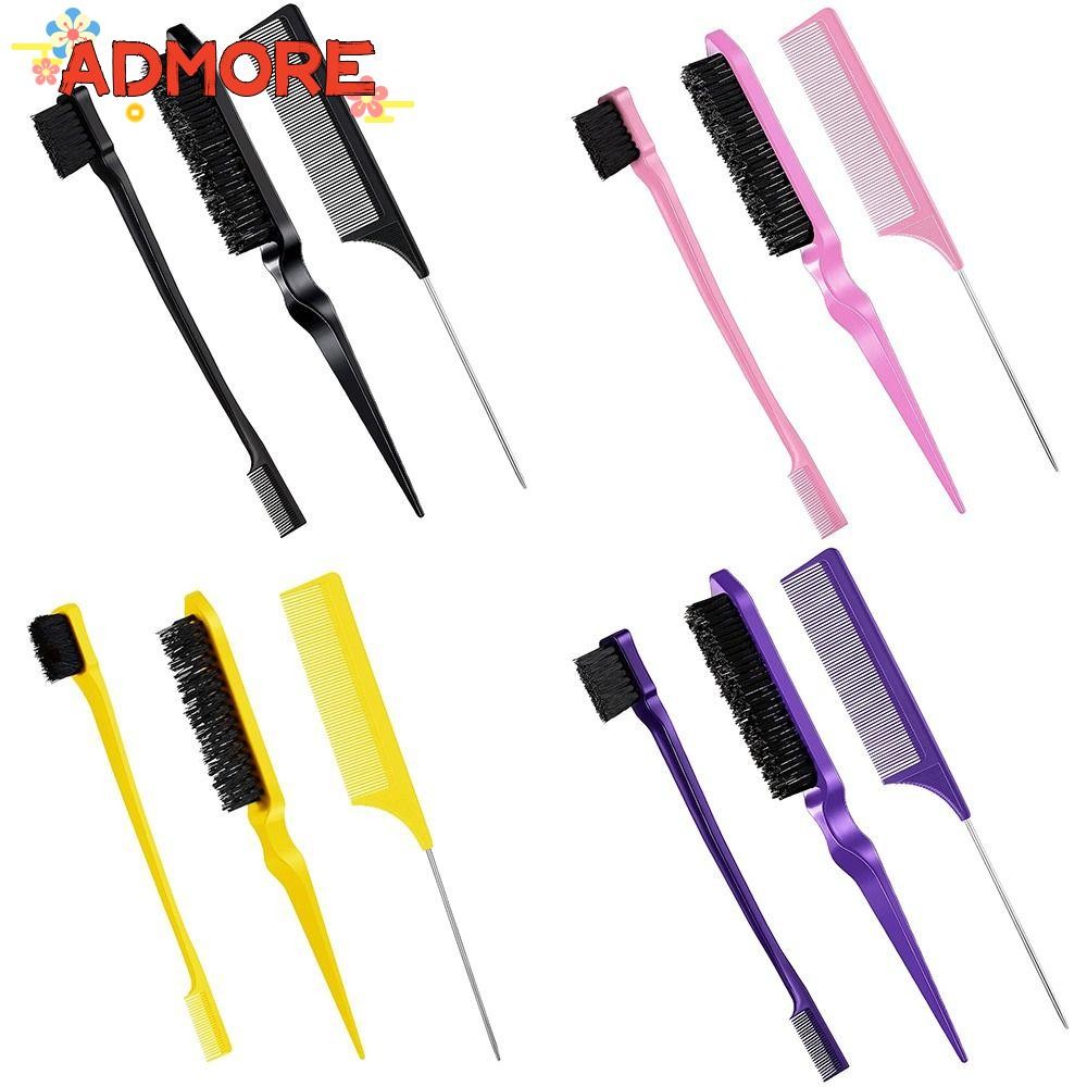 ADMORE 3Pcs Slick Brush Set for Edge Back Styling Tools Slicking Hair ...
