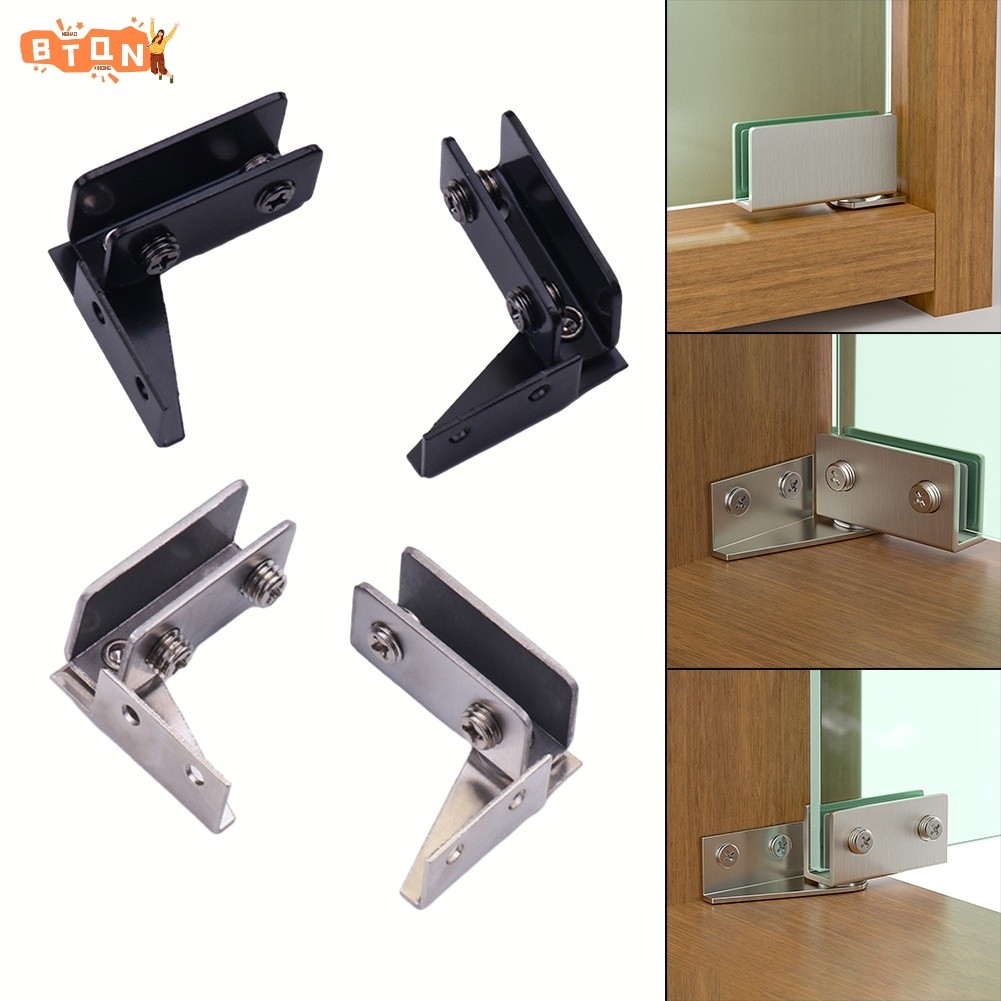 BTQN! 2PCS Non-Porous Glass Door Hinge Hinge Display Cabinet Magnetic ...
