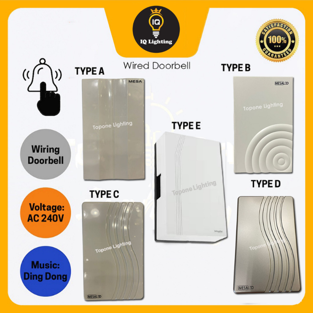 Schneider 99AC Door Bell 240V Mechanical Ding Dong Chime Wired Doorbell ...
