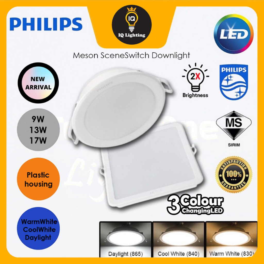 🔥NEW🔥 PHILIPS MESON LED Downlight Recessed 3 Colour LED Ceiling Light 4 ...