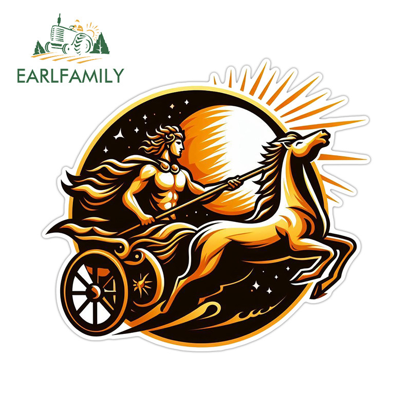 EARLFAMILY 13cm x 11.6cm Apollo Riding in A Fiery Golden Chariot Car ...