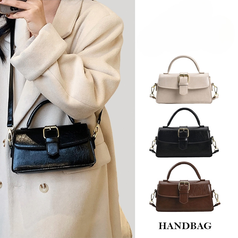 Small Square Leather Crossbody Bag For Women There Is A Design With Lid ...