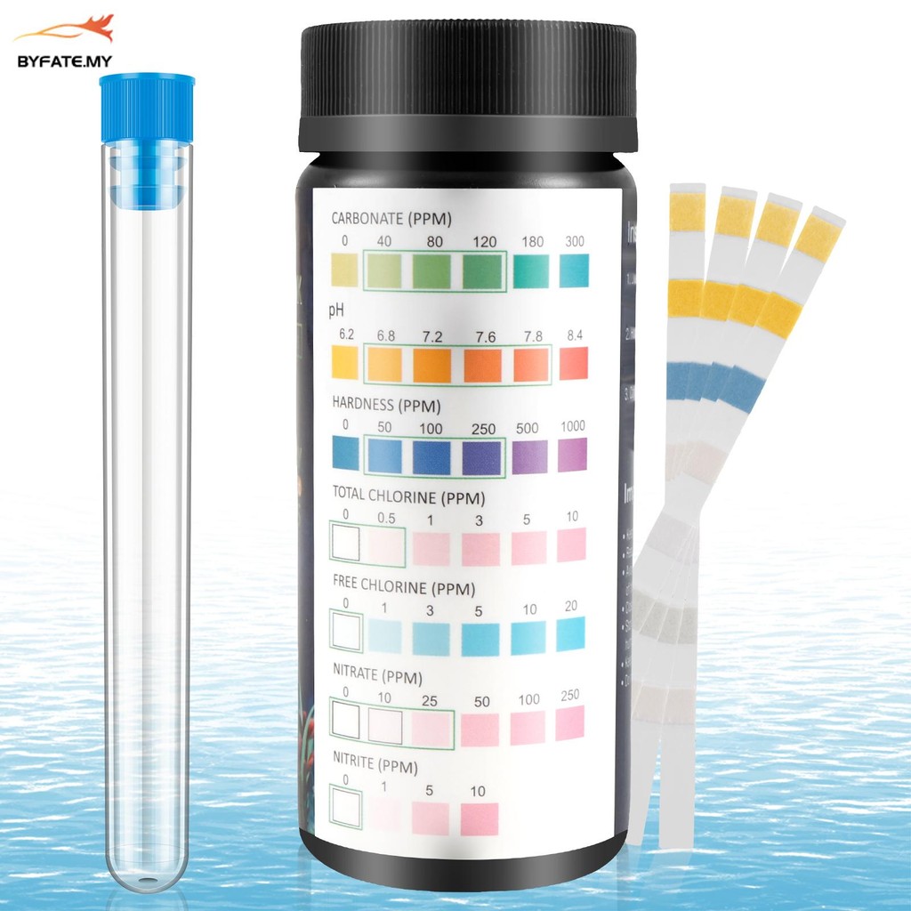 100Pcs Aquarium Test Strips 7 in 1 Fish Tank Test Kit with Test Tube ...