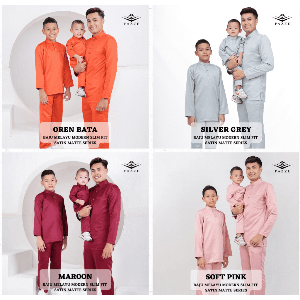 NEW RAYA 2025 (👨‍👦Sedondon Set) Oren Bata Maroon Silver Grey Soft Pink ...