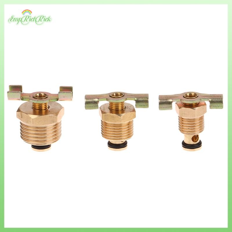 ERHK> 1/4" 3/8" 1/2‘’Solid Brass Drain Valve Compressor Air Port Fitgs ...