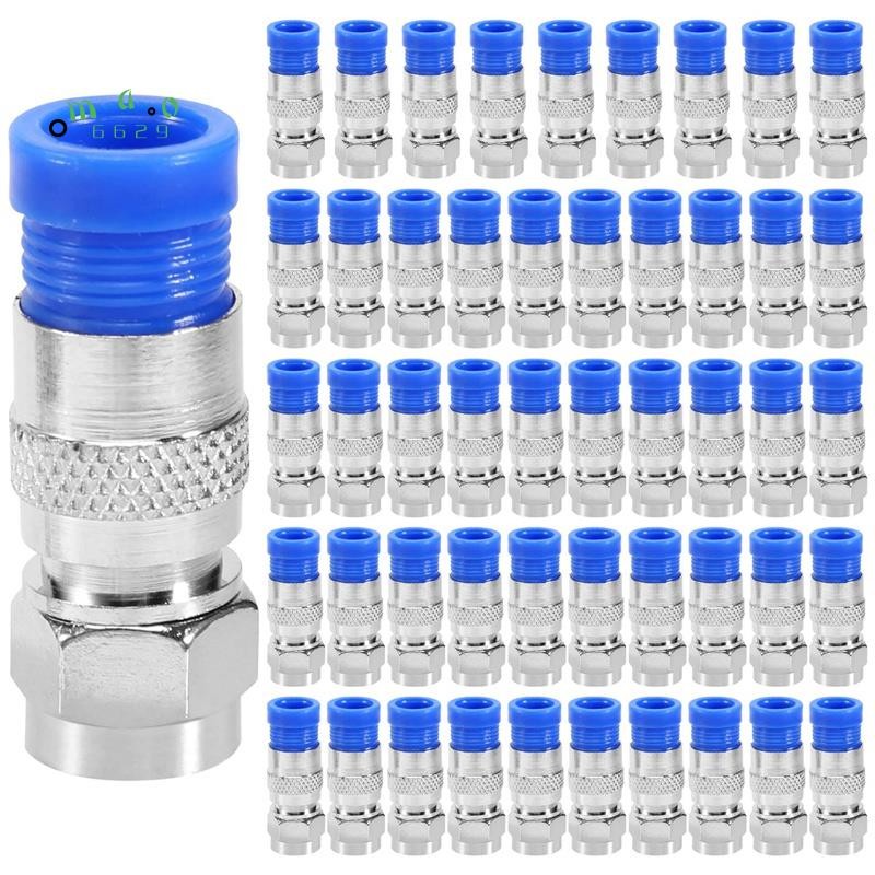 50PCS RG6 Compression Connectors Coaxial Cable Waterproof Connection F ...