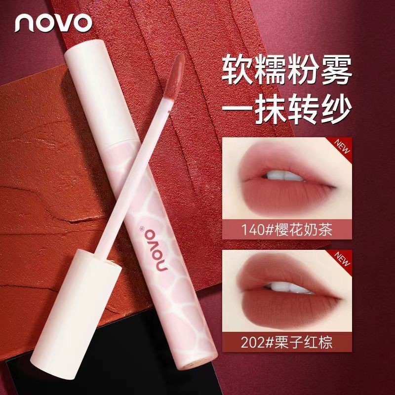 Ready Stock NOVO Matte Lip Gloss Velvet Waterproof Lip Tint Non-Sticky ...