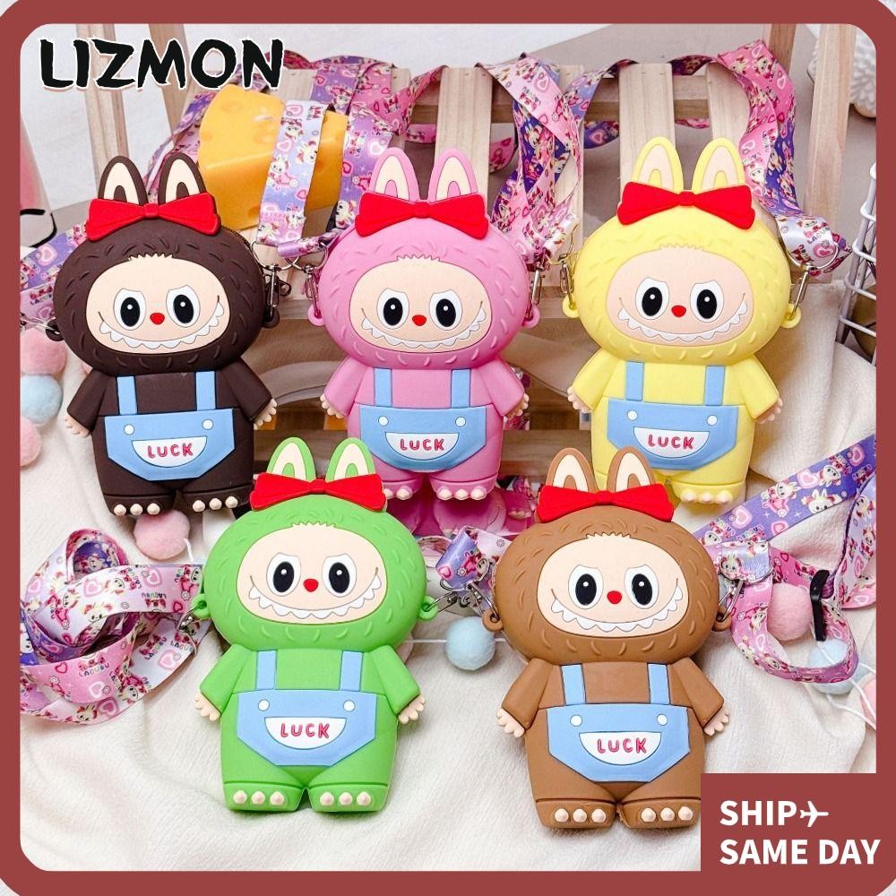 LIZMON Coin Purse, Bowknot POP MART Labubu Crossbody Bag, Silicone ...