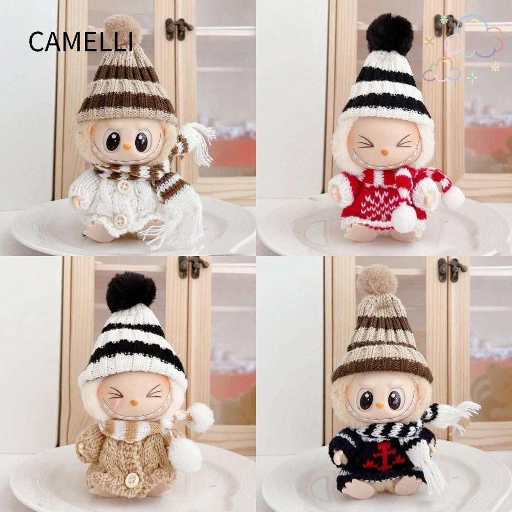 CAMELLI Labubu Doll Clothes, Scarf POP MART Labubu Knitted Sweater ...