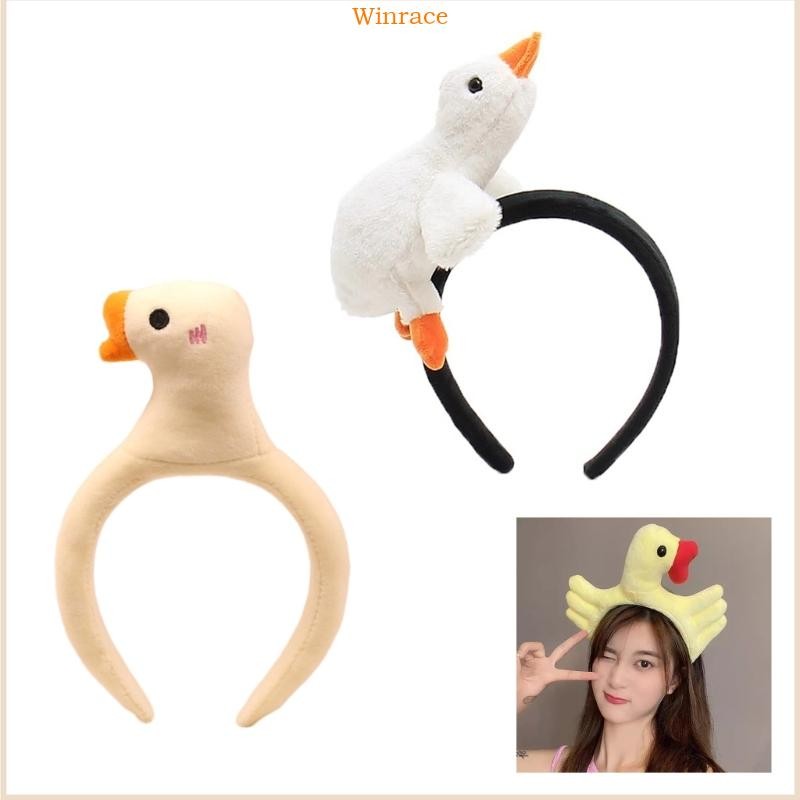 WRC Funny Geese Duck Headband Cute 3D Stuffed Plush Animal Doll Hair ...