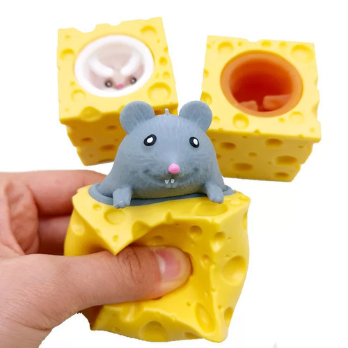 Am TOY SQUISHY MOUSE CHEESE SQUISI CUTE SILICONE RUBBER CHEESE RATS POP ...
