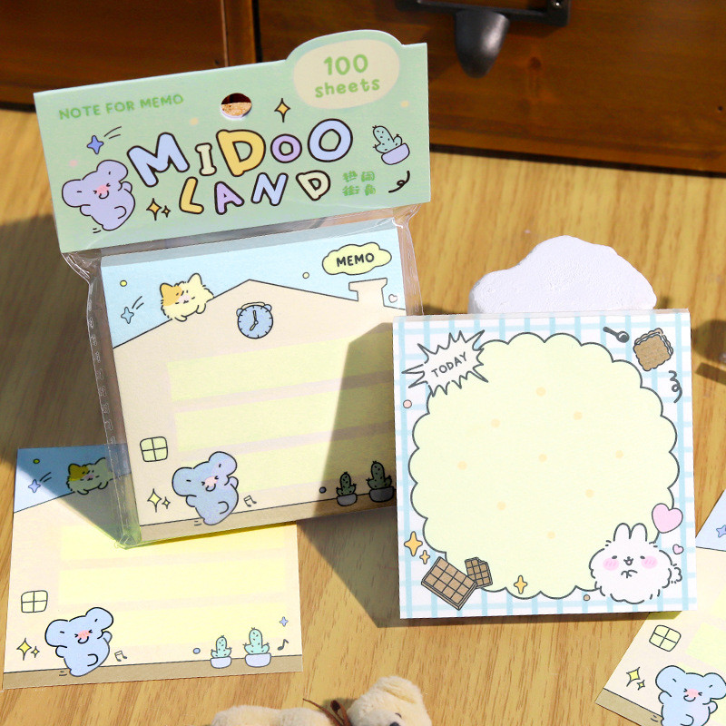 Cdaily|100 Sheets Midoo Land Notepad Korean Cute Cartoon Notepad ...
