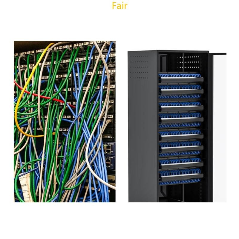 Fair 19in 1U Cabinet Rack Pass-through 24 Port CAT6 Patch Panel RJ45 ...