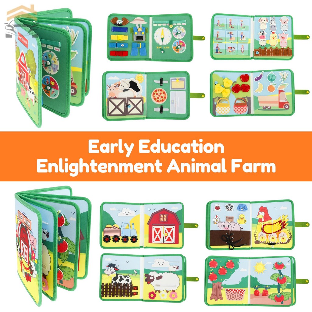 Busy Board Soft Felt Farm Busy Board Early Educational Felt Quiet Book ...