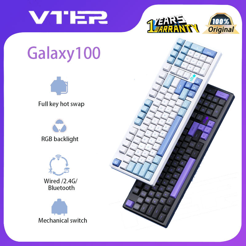 VTER Galaxy100 Aluminum Turd three-mode Custom Mechanical Keyboard ...