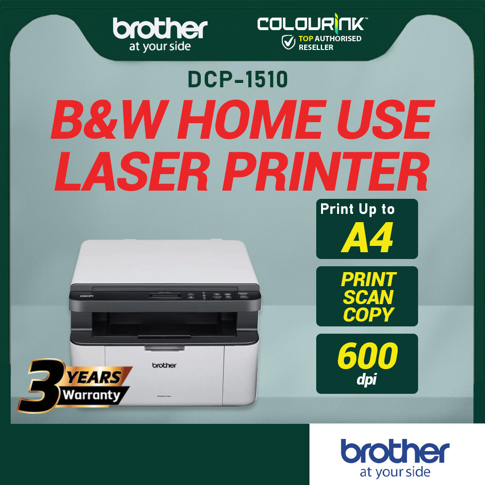 Brother DCP-1510 B&W Laser Printer A4 Print Scan Copy Monochrome Low ...