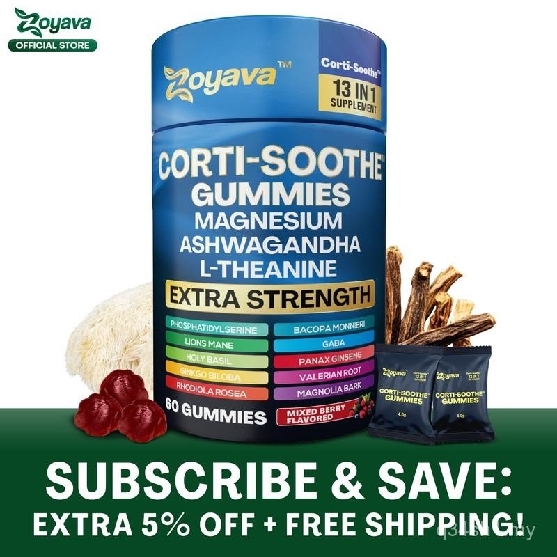 Zoyava Corti-Soothe Gummies - Mixed Berry Flavored All-in-One Cortisol ...
