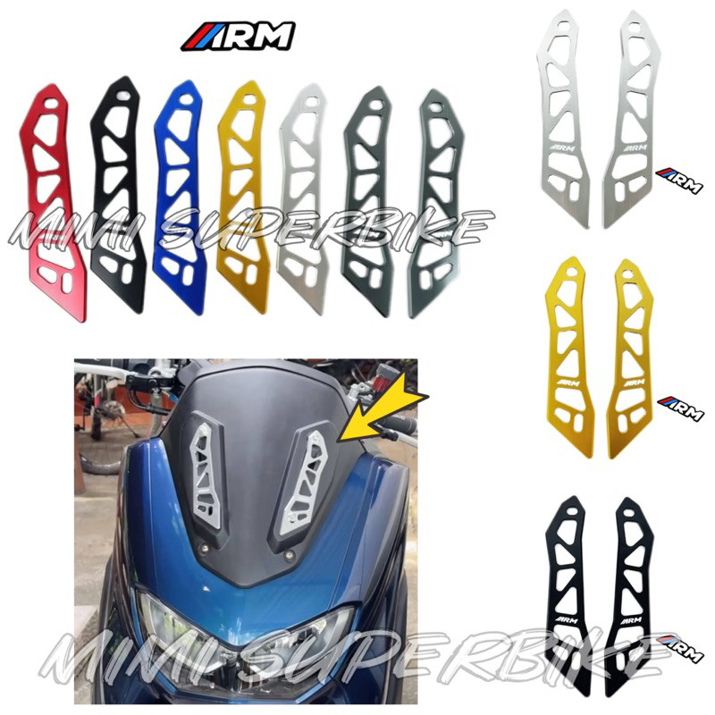 ORI ARUMI YAMAHA NMAX155 V2 WINDSHIELD BRACKET HOLDER CNC ALLOY VISOR ...