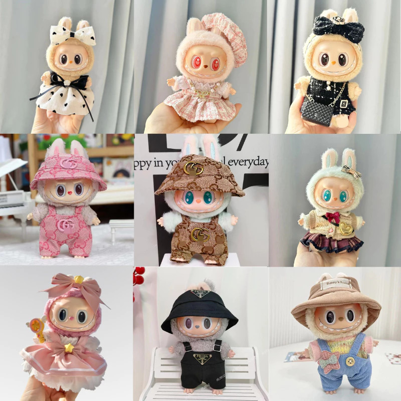 Labubu suit， v1 v2 Labubu Baby Clothes ，17cm Labubu Macaron Mini ...