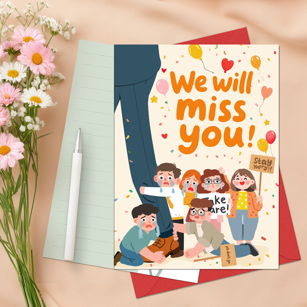 Farewell Big Greeting Card for Business Team Group 22 X 30 Cm A4 Size ...