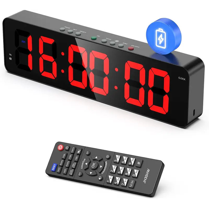 Gym Timer With Remote 11x 3 5ultra Clear Interval Timer With Led Countdown Up Wall Clock