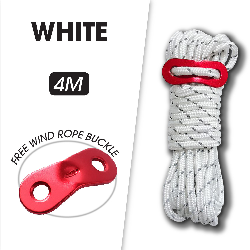 4m Camping Rope Outdoor Tali Khemah Tali Flysheet Reflective Wind Rope ...