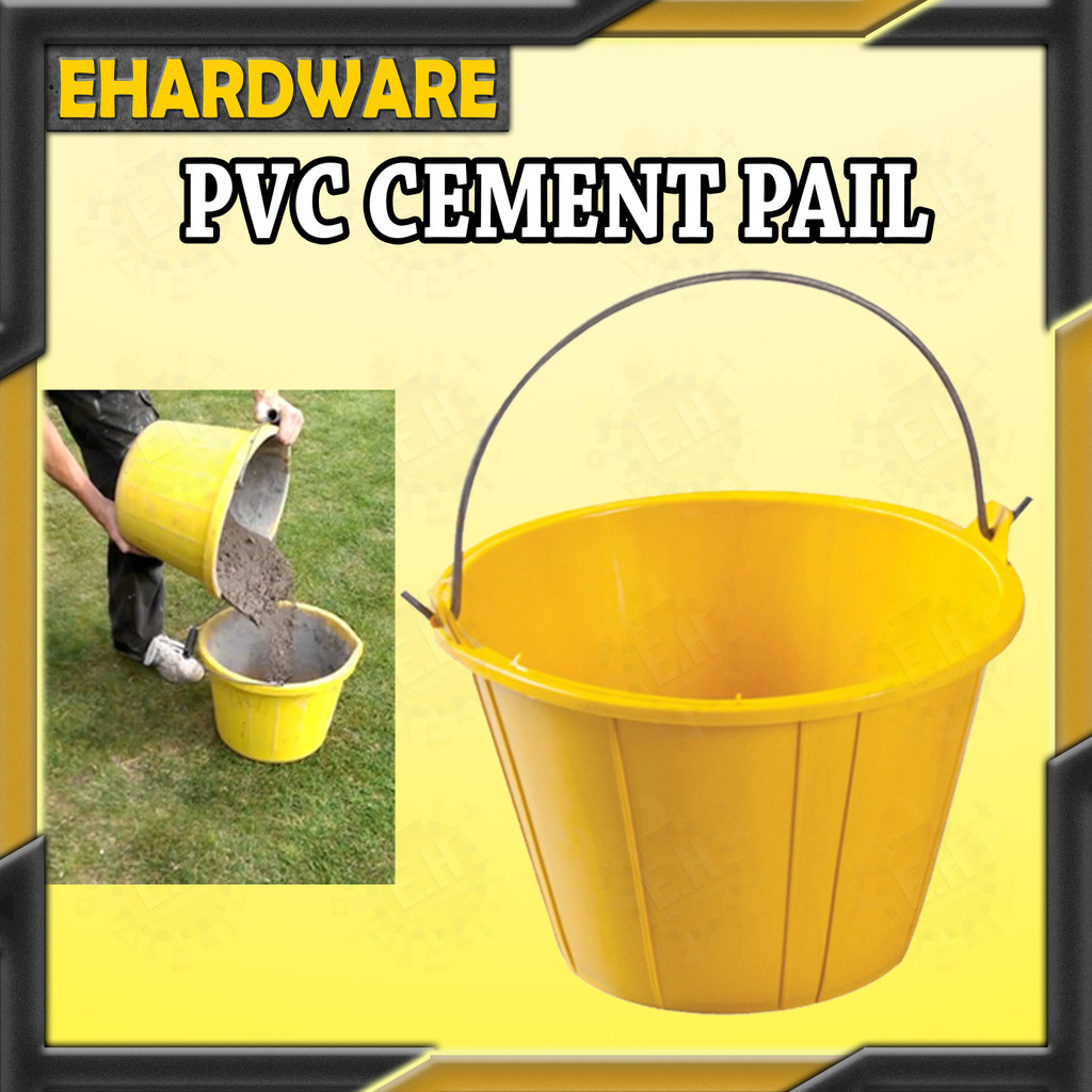 PVC Cement Pail ( YELLOW ) with IRON HANDLE / Tong Simen ( YELLOW ...