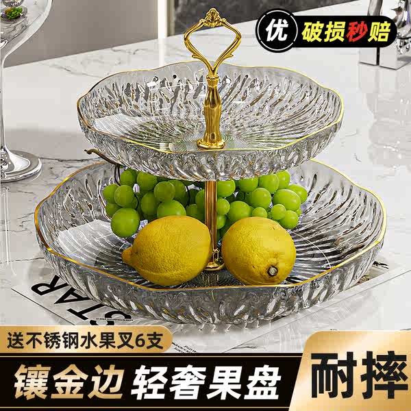 dessert tray dessert tray bamboo Pinggan buah pelbagai lapisan, ruang ...