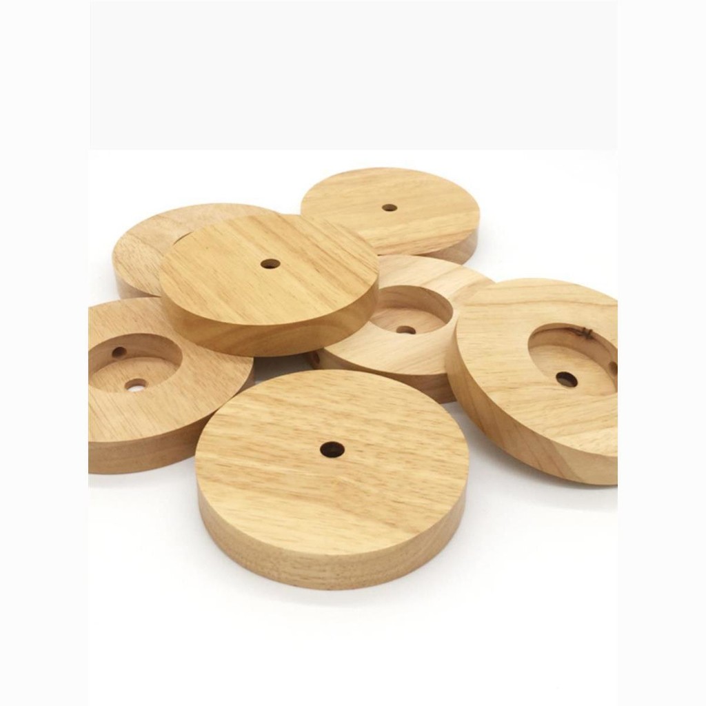 Solid Wood Table Lamp Base Chassis DIY Lamp Holder Lamp Post Log Round ...