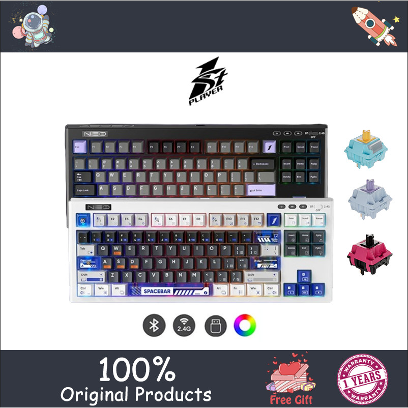 1stplayer NEO87 three mode RGB customized mechanical keyboard | Shopee ...