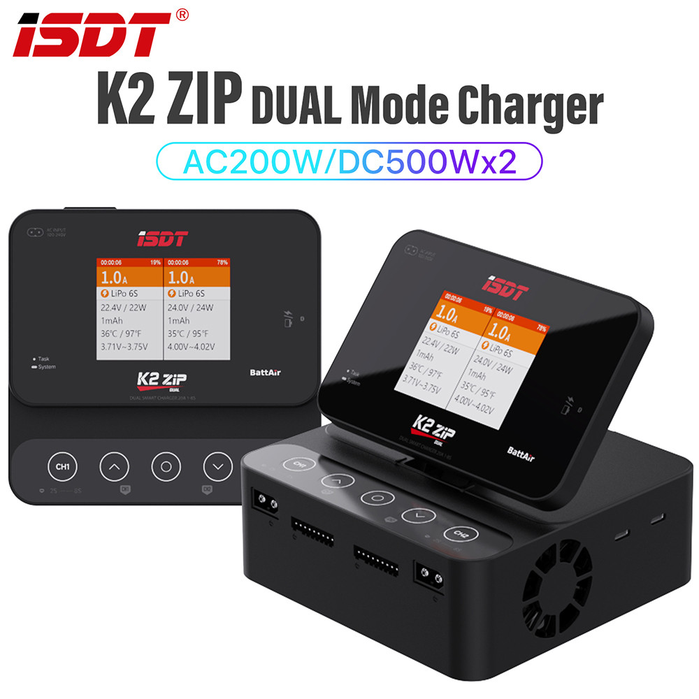 ISDT K2 ZIP Dual Mode Smart Charger AC200W DC500W Balance Charger Multi-language | Shopee Malaysia