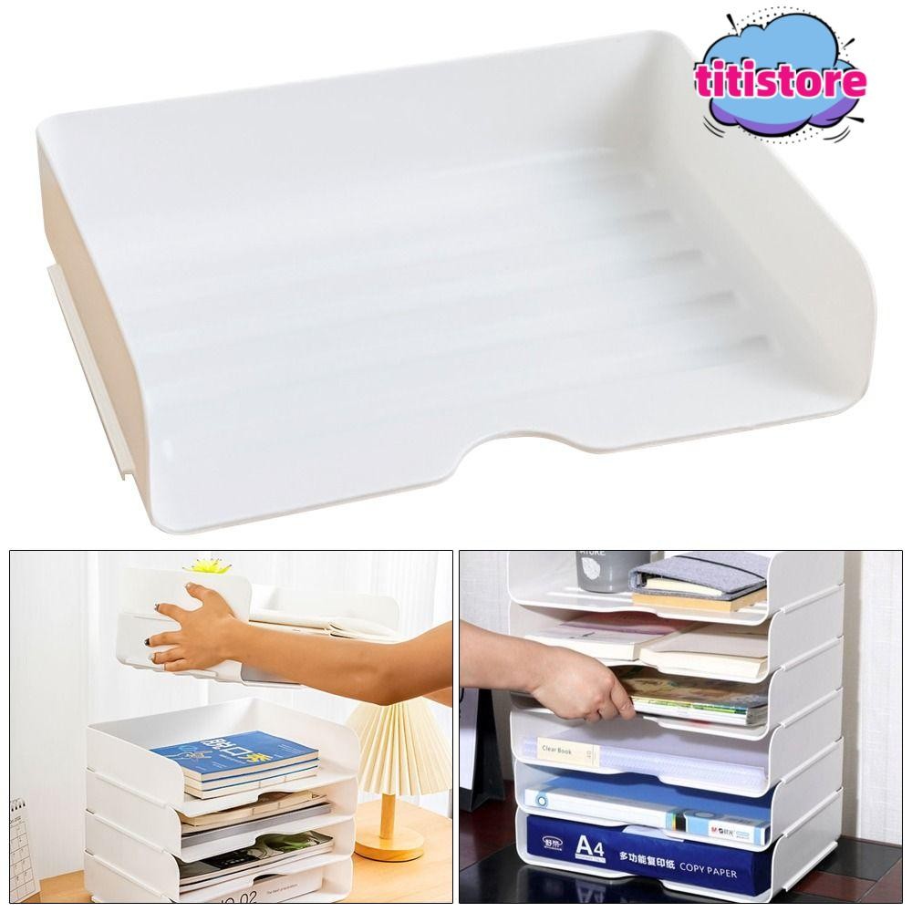 TITISTORE 1Pcs A4 Document Organizer, Stationery Plastic Desktop File ...