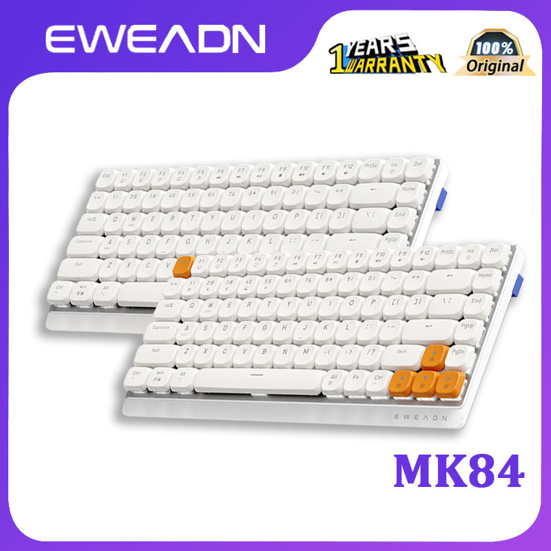 EWEADN MK84 Low Switch Mechanical Keyboard Wireless Bluetooth White Light Silent Ultra Thin ...