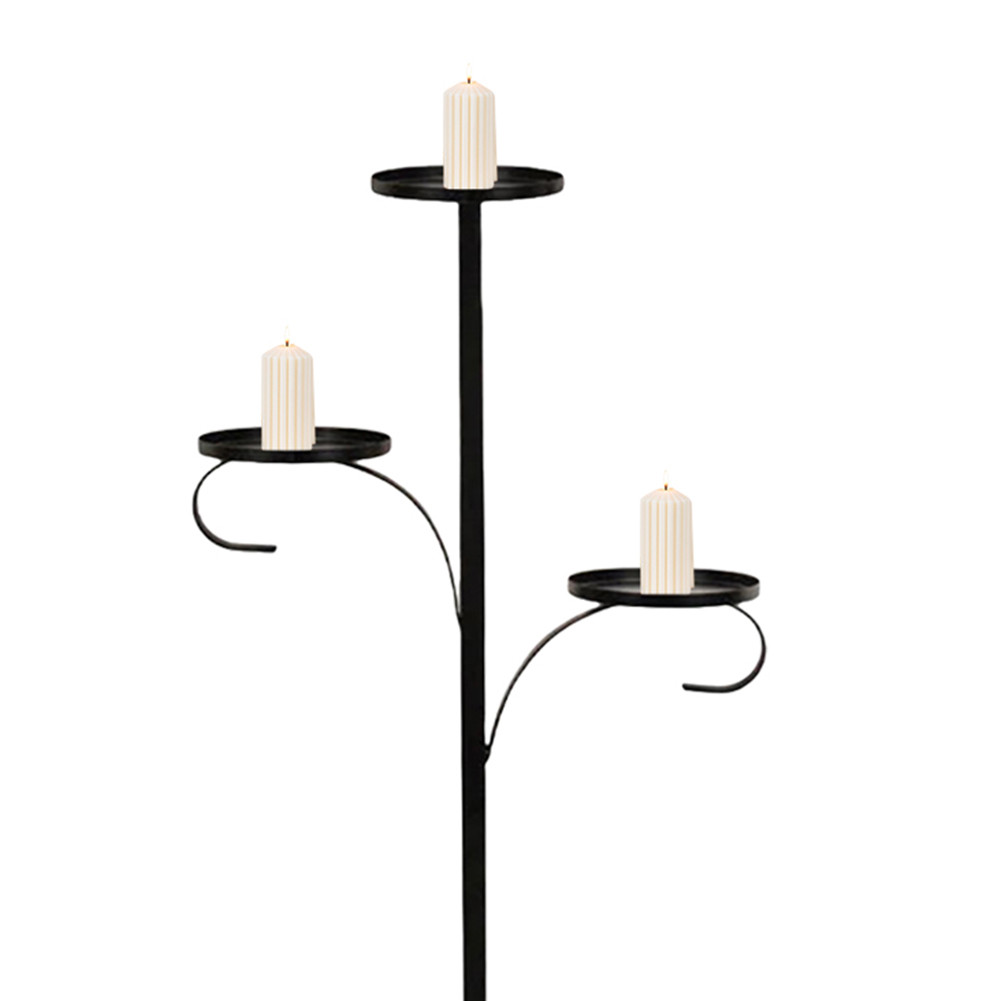 Metal Black Triple Tree Topper Christmas Tree Topper Candle Holder for ...