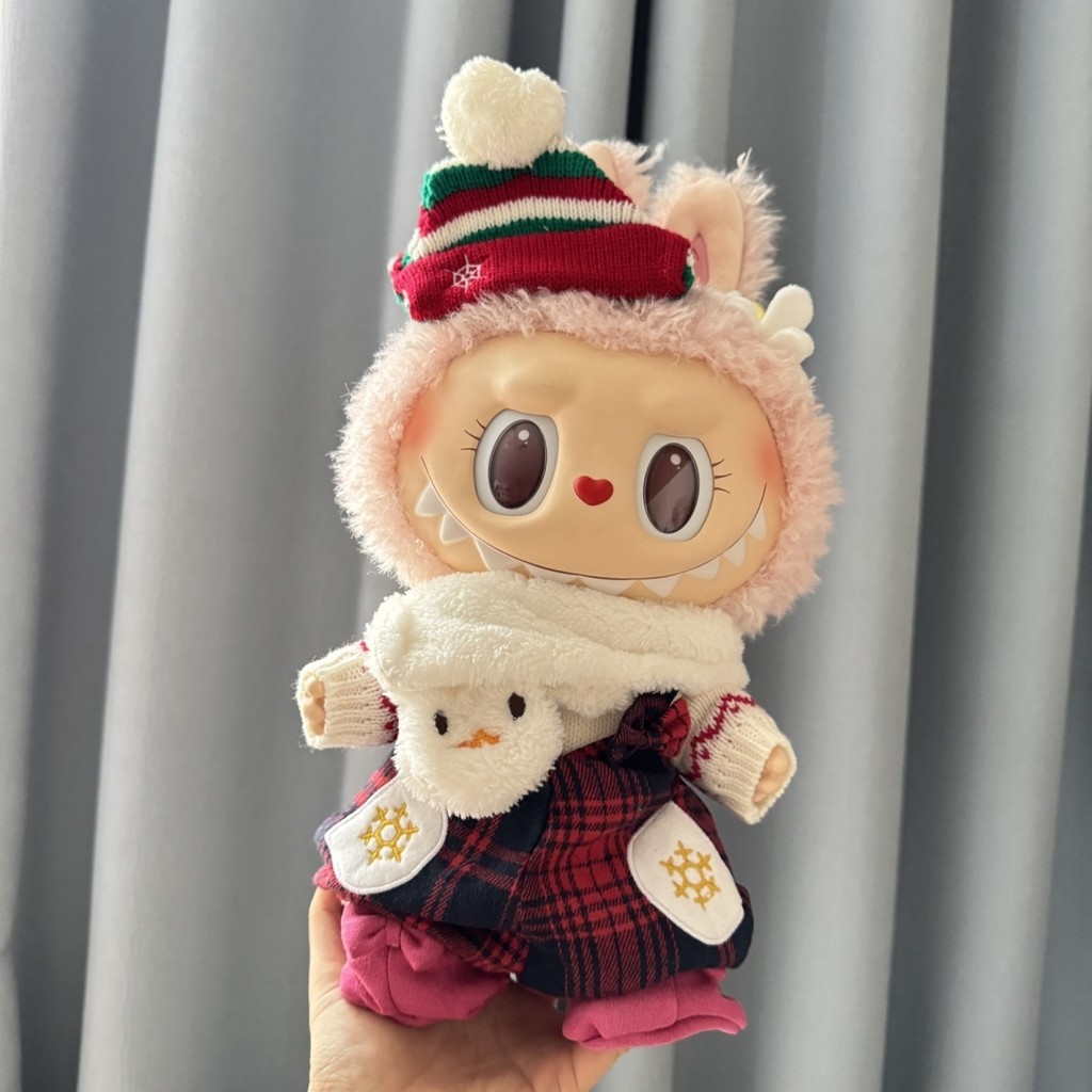 Only Clothes] 38cm Labubu Plush Doll Clothes-Labubu Doll MOKOKO Snowman ...