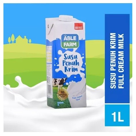 ABLE FARM FULL CREAM MILK 1L//全脂奶水 1公升 | Shopee Malaysia