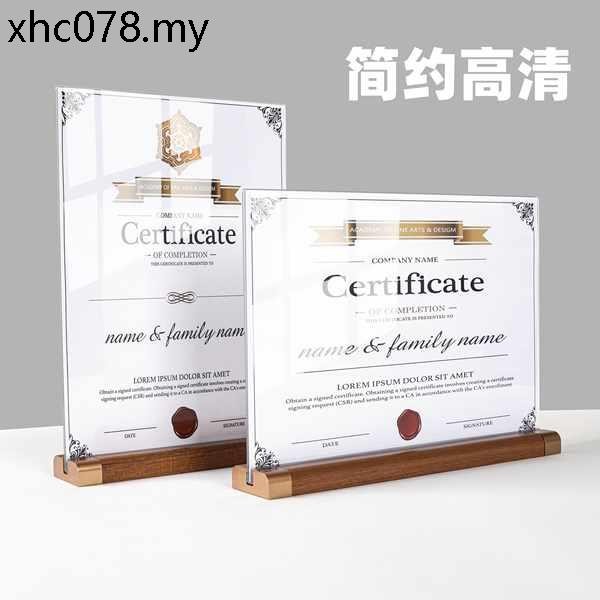 Acrylic Transparent Honor Certificate a4 Paper Photo Frame Table ...
