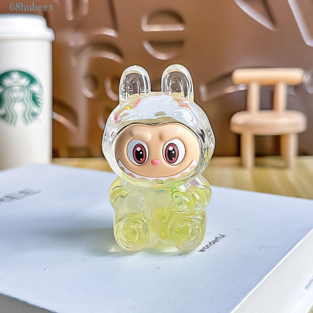 HUBERT Labubu Quicksand Dolls, Kawaii Acrylic Candy Color Labubu Dolls ...