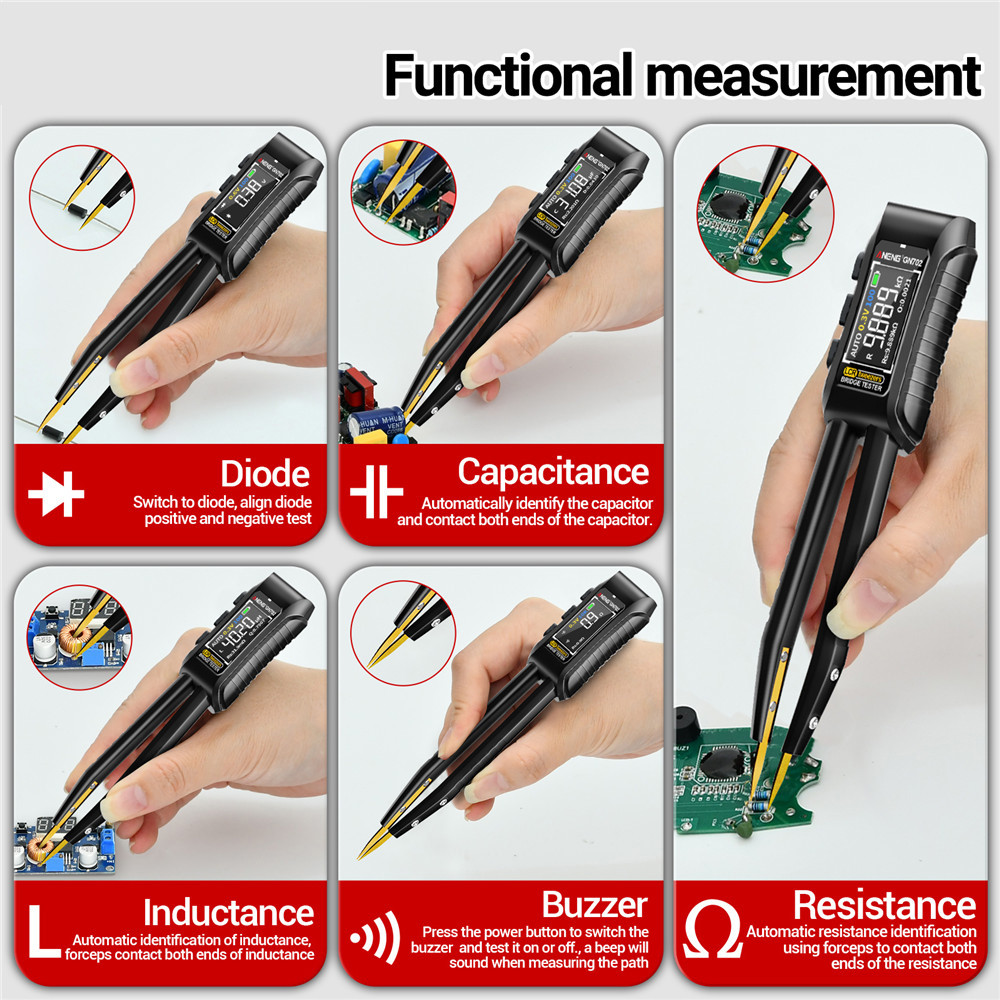 Pcbfun ANENG GN702 Digital Forceps Bridge Multimeter LCR Tweezers ...