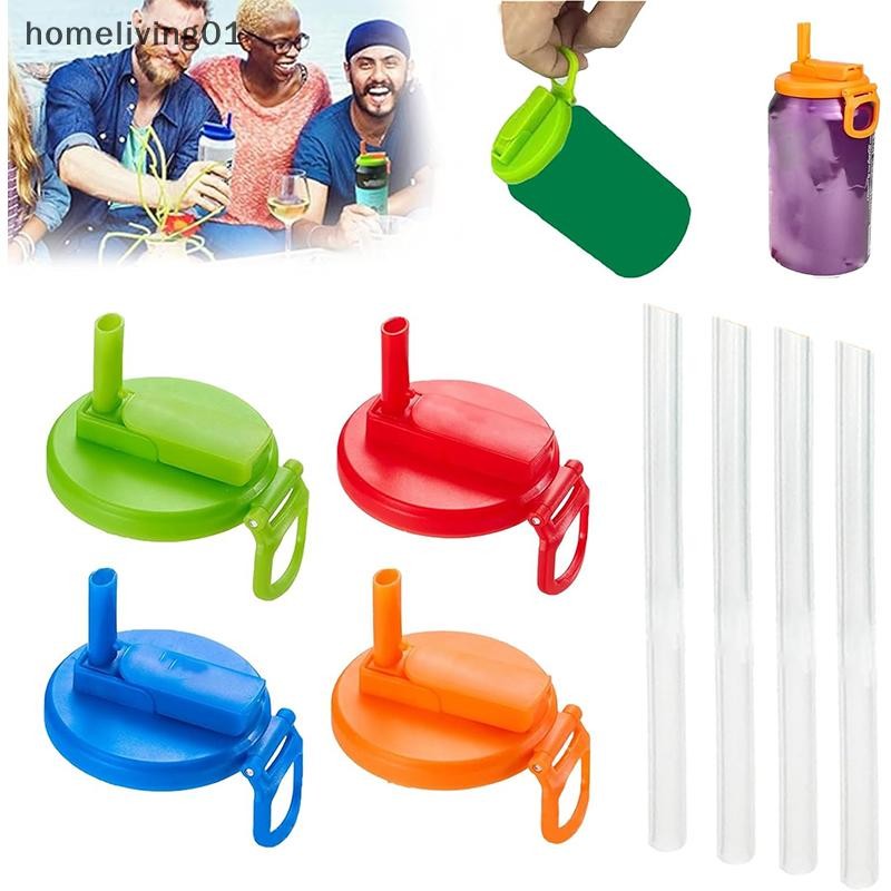 ho Straws Soda Can Covers, Soda Can Lids With Straw, BPA-Free, Reusable ...