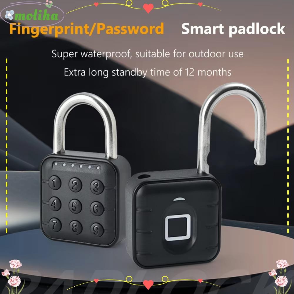 MOLIHA Smart Fingerprint Padlock, Security Waterproof Fingerprint ...
