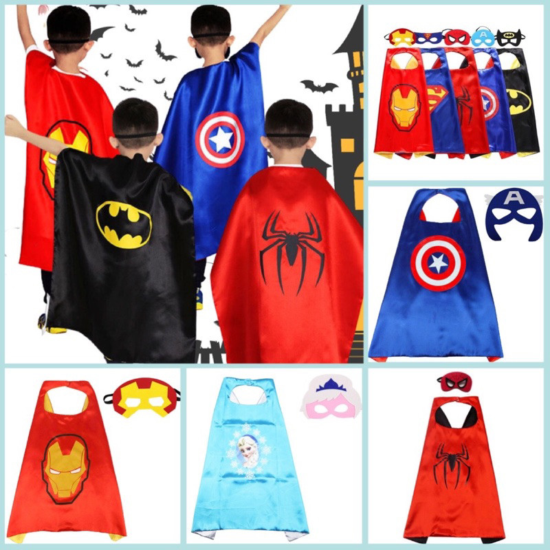 Halloween superhero cape with mask/Superman costume, spiderman, batman ...