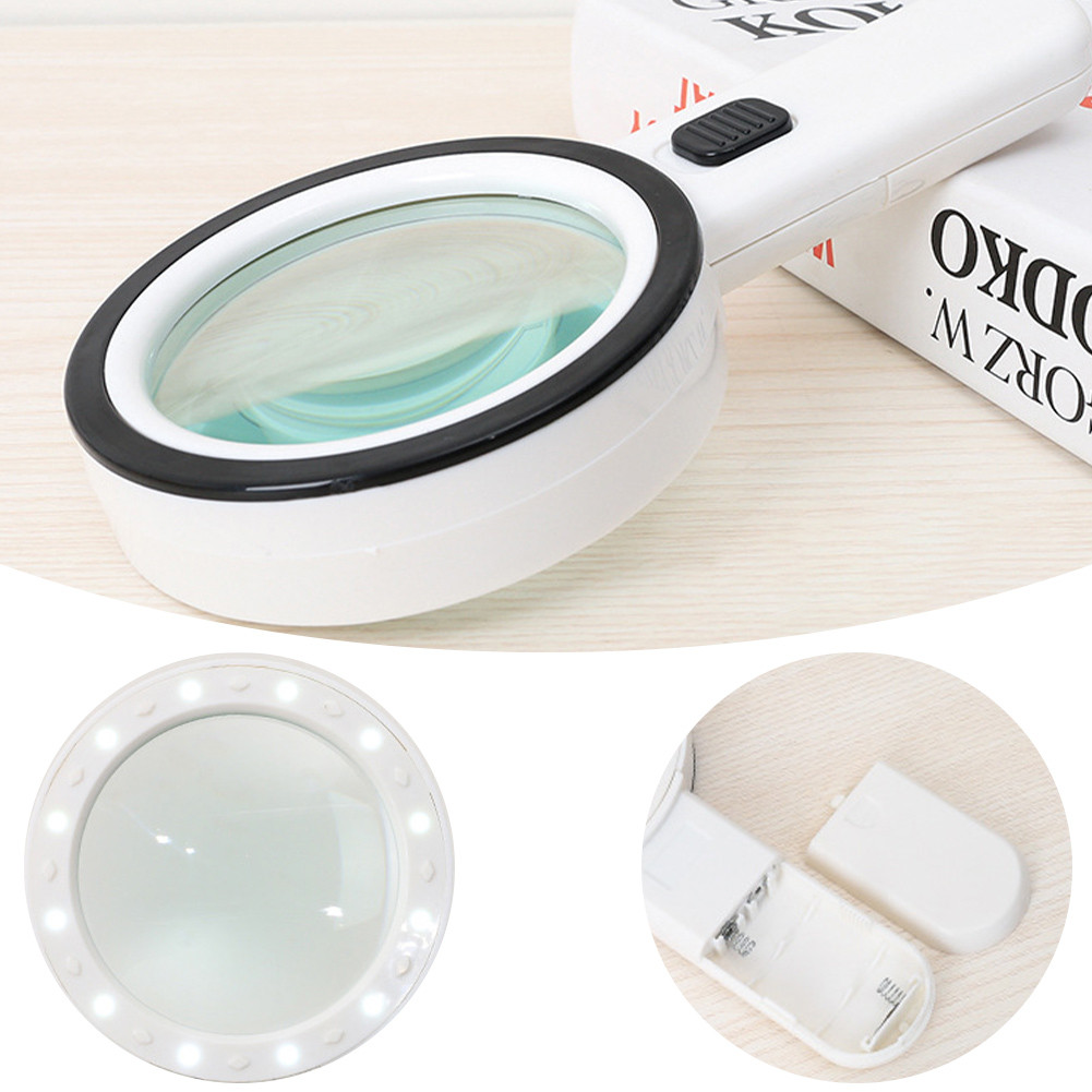 30X Magnifier Handheld Illuminated Lighted Magnifier Portable ...