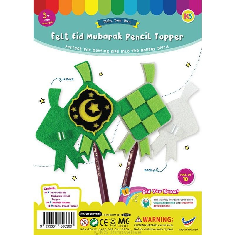 Art & Craft Felt Raya Ketupat Pencil Topper Aidilfitri Raya Diy ...